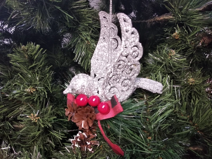 Іграшка на ялинку Long Dragon Пташка Срібна E09043s фото відгуки характеристики в інтернет