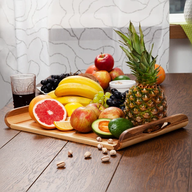 Деревянный прямоугольный поднос PORSHEN из ясеня и ореха 45.5х28.5 см ...