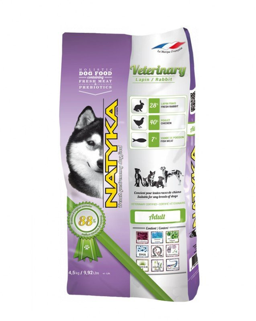 Полувлажный корм для собак Natyka Veterinary Rabbit Adult 4.5 кг ...