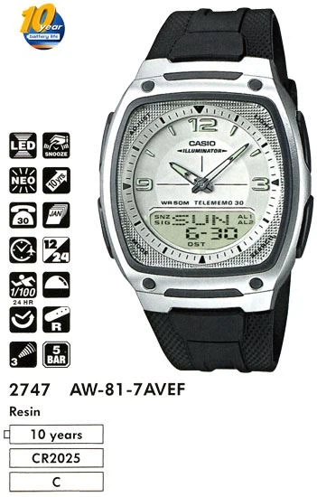 Часы CASIO AW-81-7AVEF – купить онлайн на ROZETKA