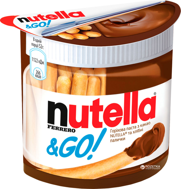 Ореховая паста с какао Nutella и Хлебные палочки (Nutella&Go) 52 г ...