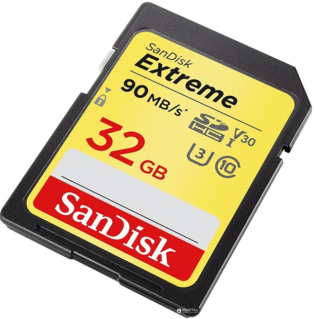 Карта памяти SanDisk SDHC 4k Extreme 32GB C10 V30 UHS-I U3 (SDSDXVE-032G-GNCIN) – фото, отзывы ...