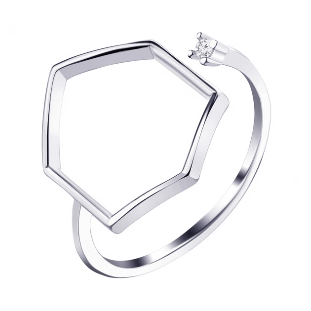 Серебряное кольцо Пчелиная сота с фианитом 000113646 18.5 размера от ...