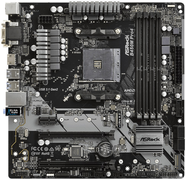 Материнская плата ASRock B450M Pro4 (sAM4, AMD B450, PCI-Ex16) – фото ...