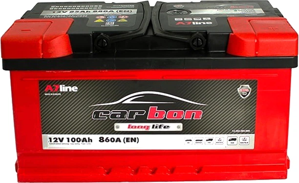 Автомобільний акумулятор 100 Ah/12V CARBON (0) Euro_L4 короткий (CRB100 ...
