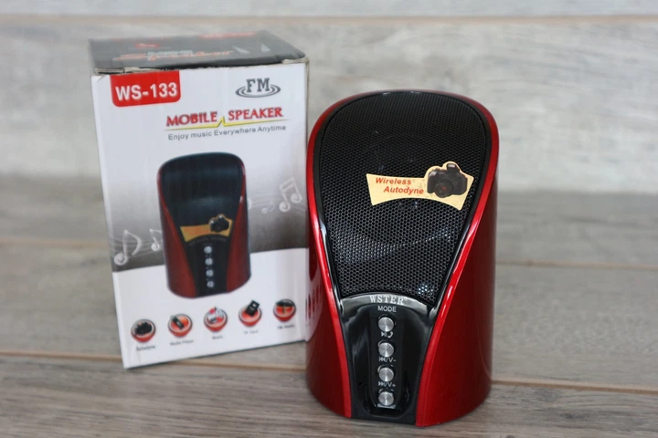Беспроводная Bluetooth колонка WSTER WS-133BT Красная/Черная (3167 ...