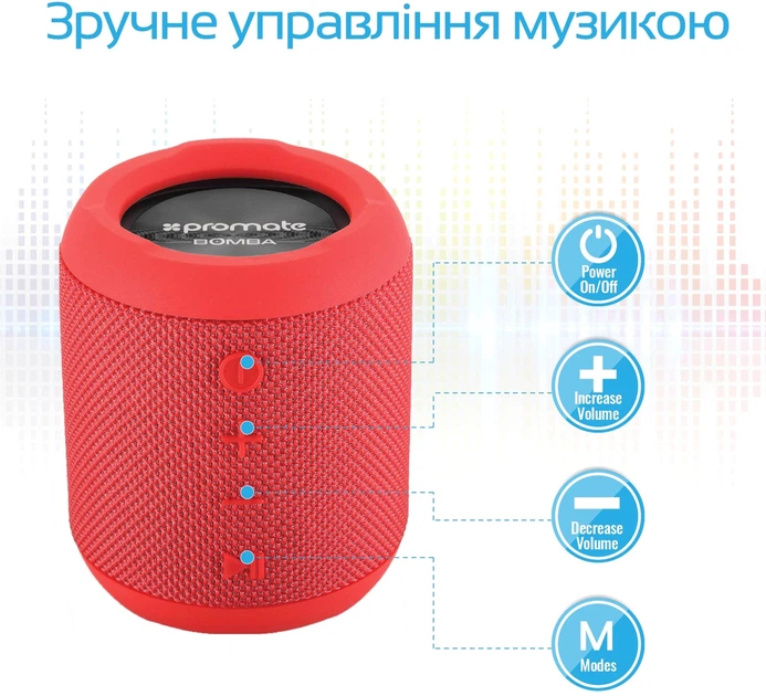 Акустична система Promate Bomba Red (bomba.red) – фото, відгуки ...