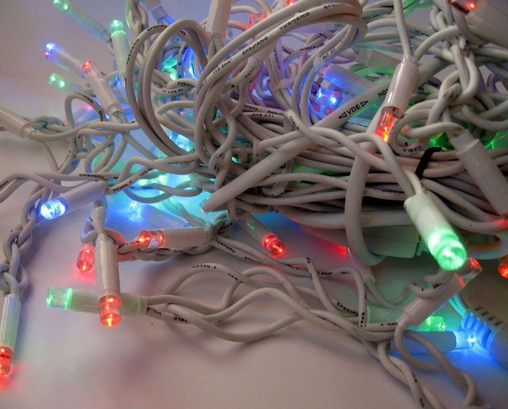 Гирлянда светодиодная нить, 10 м 100 led белый каучуковый провод ...