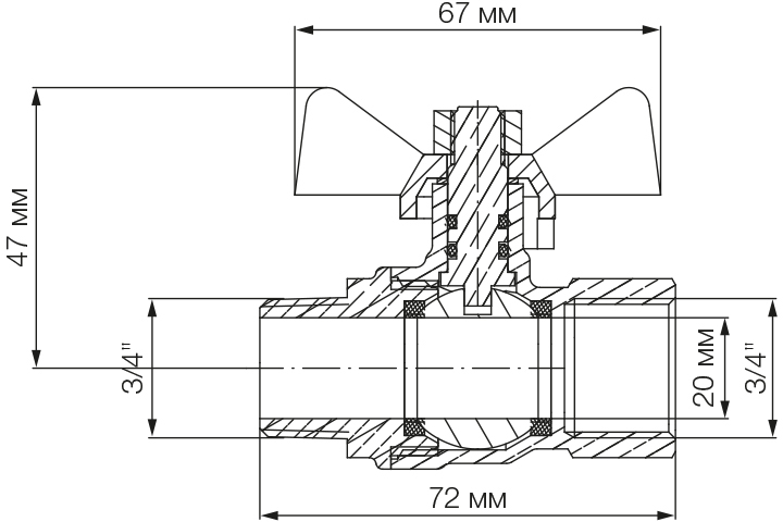 Кран газовый шаровой Bonomi MISSOURI GAS 3/4" ВН (79550006) – фото ...