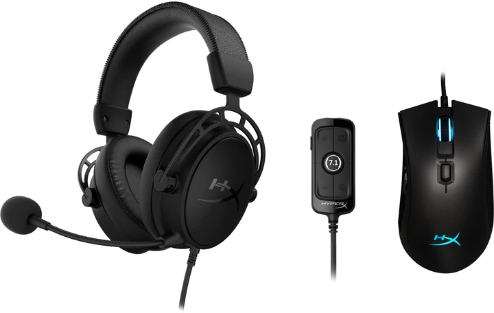 Навушники HyperX Cloud Alpha S Blackout (HX-HSCAS-BK/WW) + Миша HyperX Pulsefire FPS Pro RGB USB ...