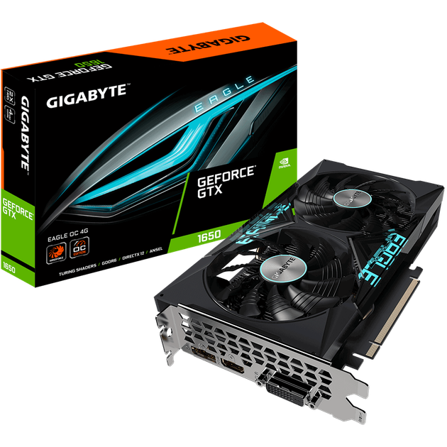 Видеокарта GF GTX 1650 4GB GDDR6 D6 Eagle OC Gigabyte (GV-N1656EAGLE OC ...