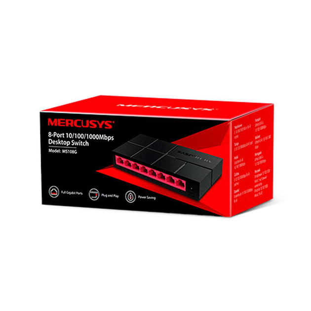 Коммутатор Mercusys MS108G (8хGE, настольный) – фото, отзывы ...