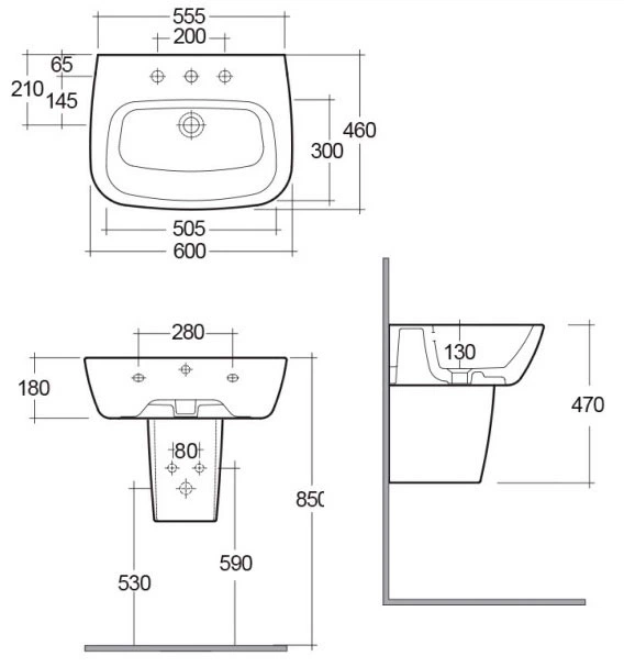 Раковина RAK CERAMICS One EL0101AWHA біла – фото, відгуки ...