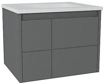 Тумба підвісна DEVIT LAGUNA з умивальником 60, антрацит (0020110A) – фото, відгуки ...