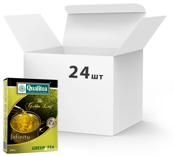 Упаковка чаю зеленого Qualitea середньолистового 24 шт. по 100 г ...
