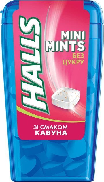 Упаковка драже Halls Mini Mints Арбуз 12.5 г х 12 шт (7622201636425 ...