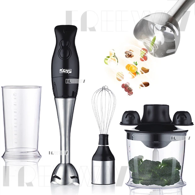 Блендер погружной домашний кухонный ручной со стаканом 4в1 DSP 200W Черный (KM1004) – фото ...