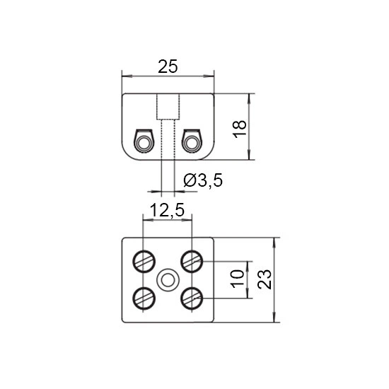 Клемна колодка для світильників керамічна SEZ 6311-06 2х2,5мм2 (6311-06 ...