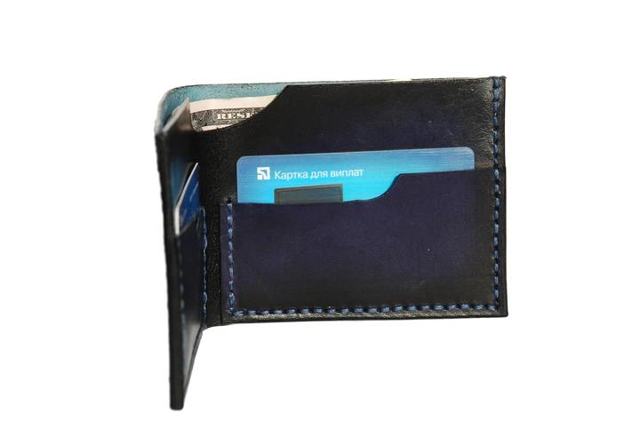 Кожаный бумажник Roman&Litvin рас8 Чёрно-синий от продавца: Roman&Litvin – в интернет-магазине ...