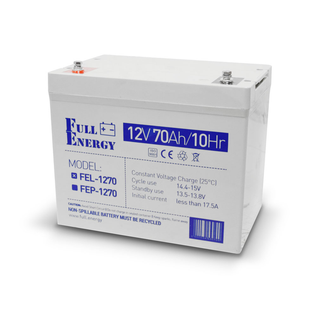 Аккумулятор гелевый 12В 70 Ач для ИБП Full Energy FEL-1270 (116127 ...
