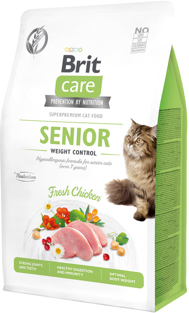 Сухой корм для пожилых кошек с избыточным весом Brit Care Cat GF Senior ...