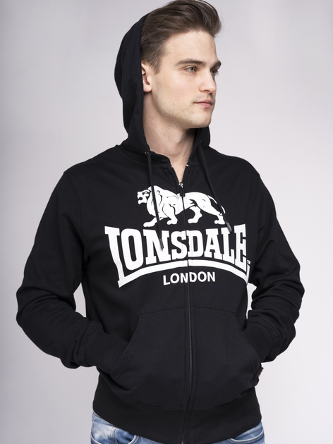 Толстовка на молнии мужская Lonsdale KRAFTY 113096-1000 L Черная с ...
