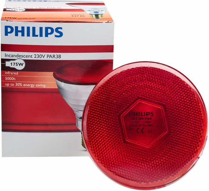 Лампа инфракрасная Philips PAR38 IR 175W E27 230V Red (923801444210 ...