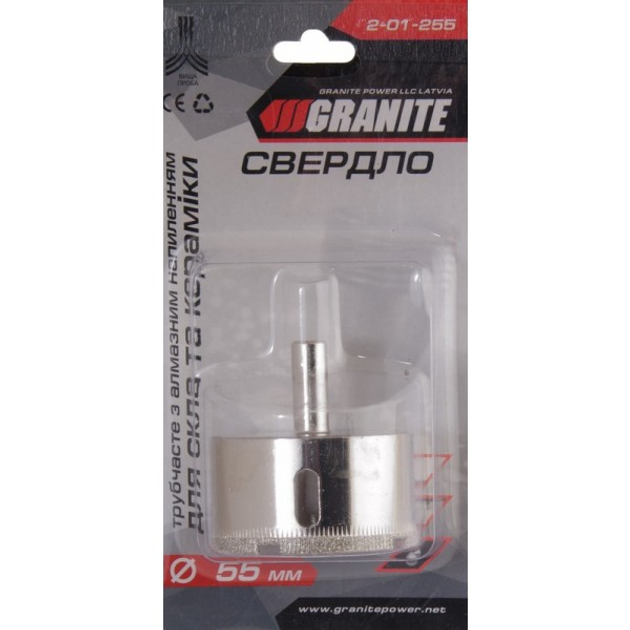 Сверло трубчатое GRANITE GM с алмазным напылением для стекла и плитки ...