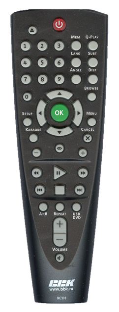 Пульт для DVD и домашних кинотеатров BBK RC 118 [DVD] - 1612 – фото, отзывы, характеристики в ...