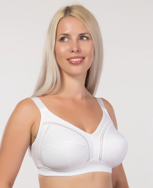 Трикотажный бюстгальтер с отделкой из тесьмы мережки ELITA 1405 Белый 90C от продавца: ELT – в ...