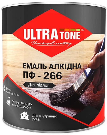 Емаль алкідна ULTRA Tone ПФ-266 для підлоги 0.9 кг Жовто-коричнева ...