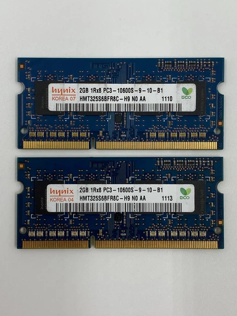 Оперативна пам'ять для ноутбука Hynix SODIMM DDR3 4Gb (2*2Gb) 1333MHz 10600s CL9 (HMT325S6BFR8C ...