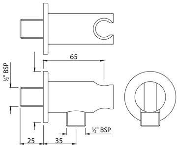 Держатель для душа со шланговым подсоединением JAQUAR SHA-CHR-566R ...