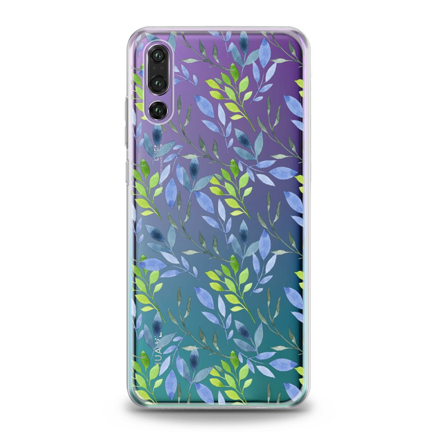 Чехол силиконовый для Huawei (Милые листья ) Mate 20 хуавей мейт ...
