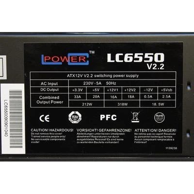 Блок живлення LC POWER LC6550 V2.2 на 550W PFC ATX Б/У – фото, відгуки ...