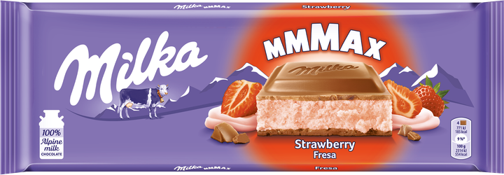 Шоколад Milka молочный с клубничной начинкой 300 г (7622200007769 ...