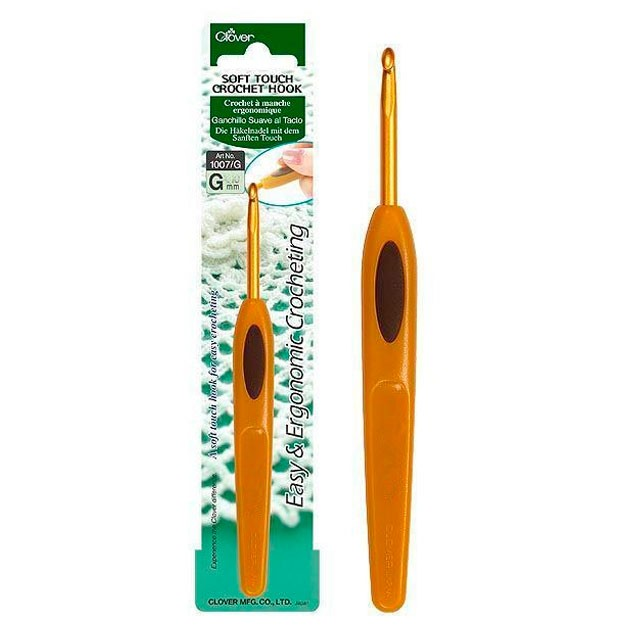 Крючок для вязания Clover Soft Touch Crochet Hook №4,5 мм (1032) (2632 ...