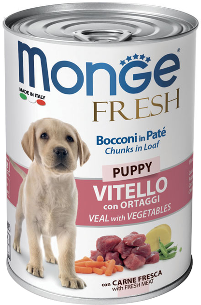 Влажный корм для собак Monge Dog FRESH Puppy телятина с овощами 400 г ...