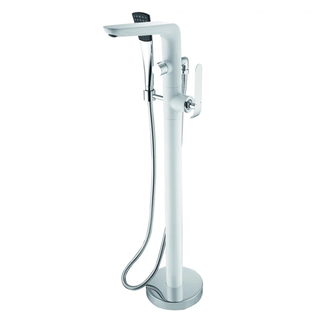 Змішувач для ванни підлоговий Devit Katarina (колір - хром/білий) (37561148W) – фото, відгуки ...