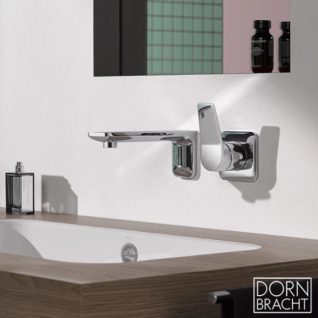 Смеситель для раковины однорычажный, настенный, без донного клапана ...