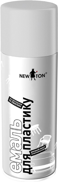 Краска для пластика аэрозольная New Ton (RAL 9006) 400 мл Серебряная ...