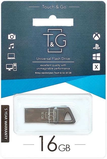 Флеш память USB T&G Metal Series 114 16GB USB 2.0 Black (TG114-16G ...