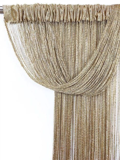 Шторы нити Venera Однотонные с люрексом 300 х 300 см Бежевый – фото ...