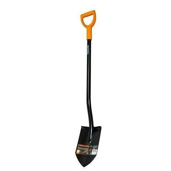 Лопата штыковая Fiskars Solid 131413 Черный/Оранжевый из стали с D-образной ручкой – купить ...