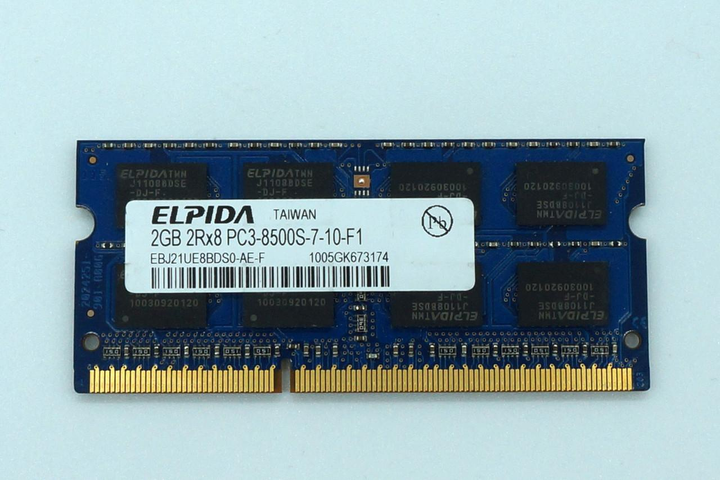 Модуль пам'яті SODIMM ELPIDA 2GB 2Rx8 PC3-8500S-7-10-F1 DDR3 1066Mhz ...