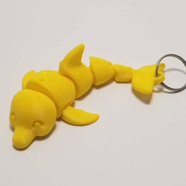 Брелок игрушка Дельфин 3D печать жёлтый – фото, отзывы, характеристики ...