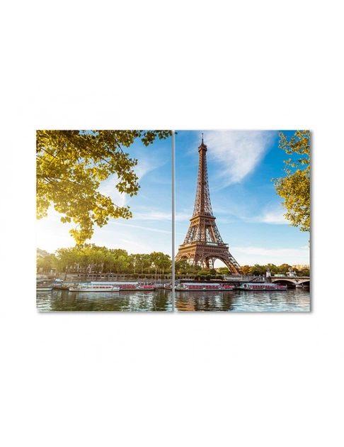 Модульна картина Artel «Ейфелева вежа над річкою 2 модуля 70x105 см 013423arhitektura