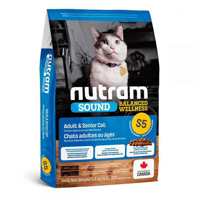 Сухой корм Nutram (Нутрам) S5 Sound Balanced Adult & Senior для кошек ...