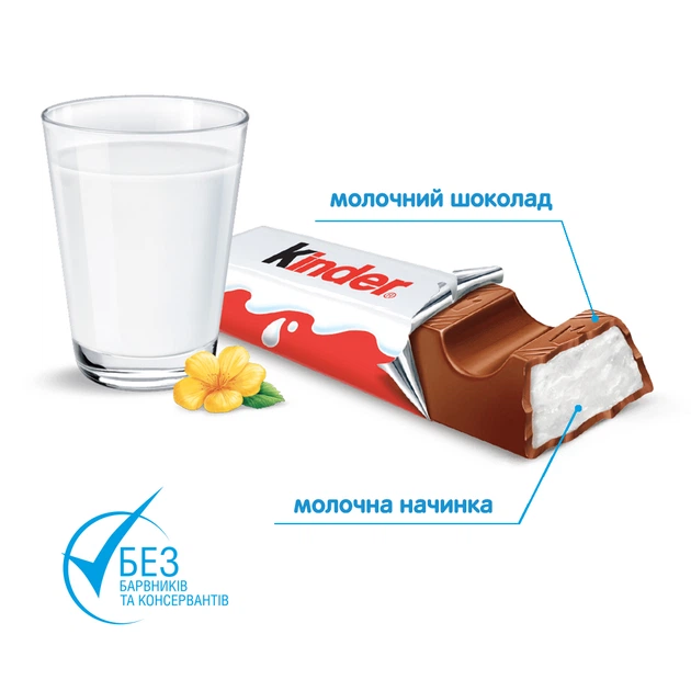 Молочный шоколад Kinder Chocolate с молочной начинкой 50 г (80177609 ...
