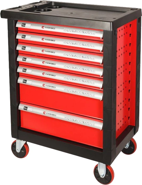Візок інструментальний 7-полицевий EVERFORCE з набором інструментів 335 (333) і пластиковим ...